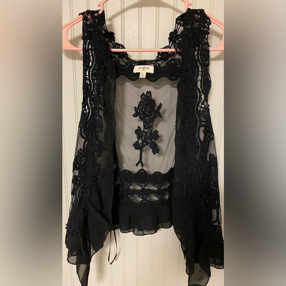 Umgee | Tops | Womens Umgee Sheer Vest Size Ml Black | Poshmark